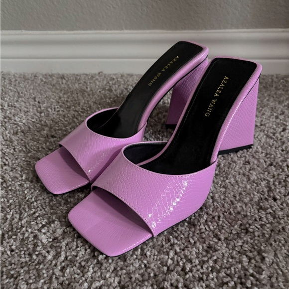 Azalea Wang | Shoes | Azalea Wang Beatrix Pink Slide Heels | Poshmark